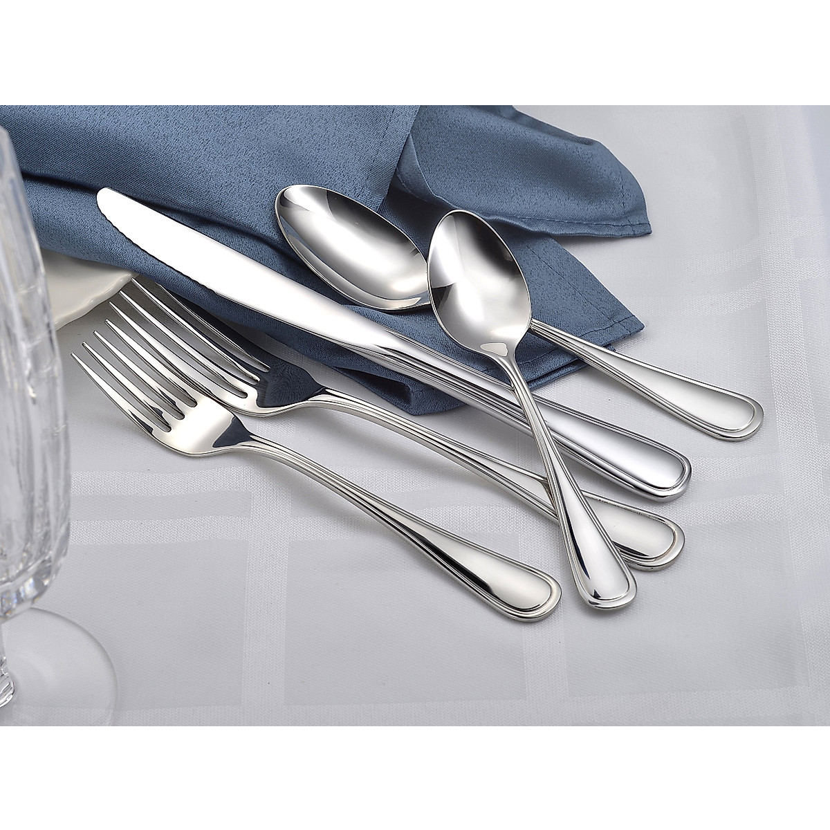 Liberty Tabletop Classic Rim 45 Piece Flatware Set for 8 Made in USA