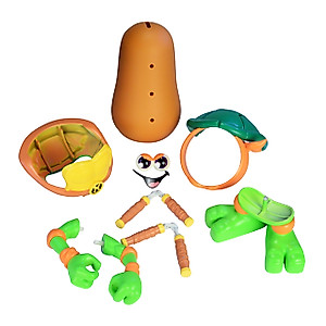 Poptaters Teenage Mutant Ninja Turtles Includes 1 Character, Michelangelo or Raphael, 12 Removable, Interchangeable Facial and Body Parts Including one Surprise Potato Head Original Piece! Ages 8+