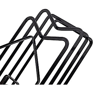 SUNFCON Cutting Board Holder Rack Pot Pan Lids Holder 2 Adhesive 304 Stainless Steel Hanging Hooks Chopping Board Organizer Thin Bakeware Tray Dry Display Stand Kitchen Countertop Cabinet Office Black