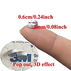 monochef 2400pcs Foam Dots Dual Adhesive 3D Foam Tape Double Sided Pop Up Glue Dots Sticky Ball Tape Mount for Crafts DIY Art Office Supplies Round 0.24 Inch