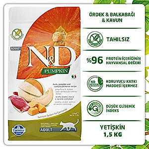 Farmina N&D, Pumpkin Duck Pumpkin and Cantaloupe Melon Recipe Adult Dry Cat Food, 3.3lb