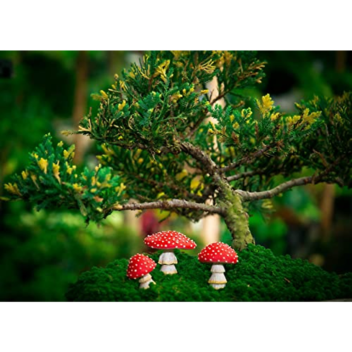 Tree Poetry Mushroom for Garden, Glow in The Dark Fairy Garden Decor Accessories, Micro Landscape, Mushroom Statue