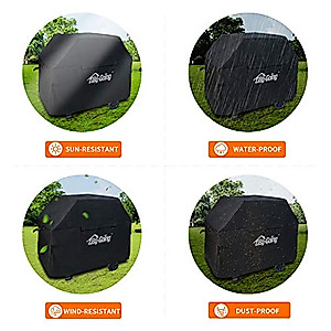 Easy Going Heavy Duty Gas Grill Cover, 58-inch Waterproof BBQ Grill Cover,UV & Dust & Weather Resistant Material,Durable and Convenient (58 in,Black)