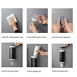 Wall Mount Paper Cup Dispenser,3Oz - 5Oz Disposable Small Cups for Home Office Gym (White)