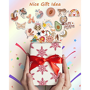 200 Pcs Water Bottle Stickers for Teens Girls, Cute Boho Preppy Stickers for Water Bottles, Waterproof Vinyl Stickers Aesthetic, Laptop Journal Scrapbook Stickers, Cute Sticker Pack Warm Colour