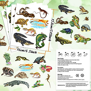Reptile Temporary Tattoos,16 Sheets 100 Pieces Reptile Themed Tattoos Stickers Party Decoration Supplies Party favors for Kids Adults