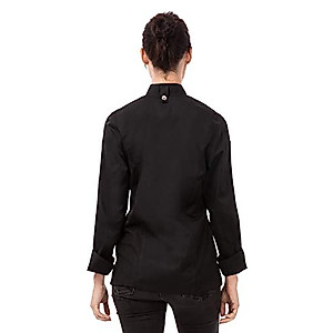 Chef Works Women's Hartford Chef Coat, Black, Medium