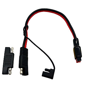 Halokny SAE Connector Adapter 12AWG Cable, with Waterproof and Dustproof Cover for Pre-Wired RV Boat Charge Battery Solar Panel, Compatible Anderson PowerPole Port - 30cm/1FT