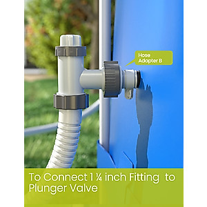 SUMMERBUDDY Above Ground Pool Parts, Replacement Pool Pump Part with Plunger Valve, 1.5" Outlet Strainer & Inlet Nozzle, Pool Hose Adapter for Sand Pump (Style 2)