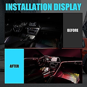 Jawmoy 1 PC Low Energy Consumption Electroluminescent Wire, USB Auto Neon Light Strip, EL Wire Interior Car Led Strip Lights, Car Ambient Lighting Kits, for Most Vehicles (Red)