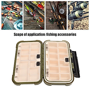 TEUOPIOE Fishing Box, Waterproof Lightweight Portable 24 Slots Fishing Storage Box for Sea/Fresh Fishing for Fishing Pocket for Fishing Tackle for Fishing Backpack(Small)