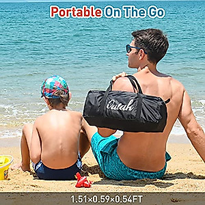 Beach Tents Pop Up 4-5 Person UPF50+, Popup Canopy Shade Camping Sun Shelter Portable with Carrying Bag, Outdoor Sunshade for Trips, Fishing or Grass Picnic (7x7 Ft 2 Pole, Orange)