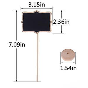 12Pcs Mini Rectangle Chalkboards Black Board with Stand for Message Board Signs Wood Small Chalkboard Signs for Wedding, Birthday Parties, Table Numbers, Food Signs and Special Event Decoration