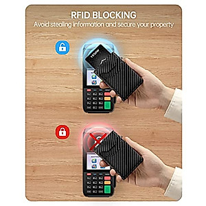 YESIIW Slim Card Holder Wallet - Pop up Wallet for Men with ID Window and RFID Protection Up to 11 Cards Card Case