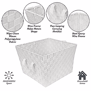 Simplify Large Woven Strap Tote, HeatherGrey, Large Tote