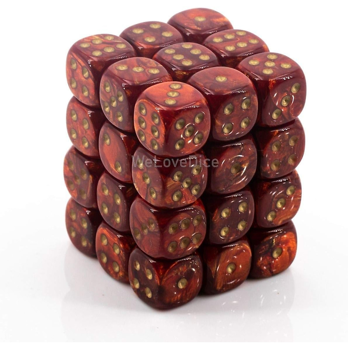 Chessex DND Dice Set-Chessex D&D Dice-12mm Scarab Scarlet and Gold Plastic Polyhedral Dice Set-Dungeons and Dragons Dice ludes 36 Dice – D6, Various (CHX27814)