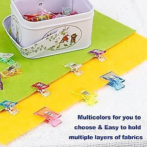 95 Pcs Multipurpose Sewing Clips,FIVEIZERO Multi-Color Sewing Clips for Fabric with Tin Box for Sewing Supplies,Paper Work,Sewing Binding and Hanging Little Things