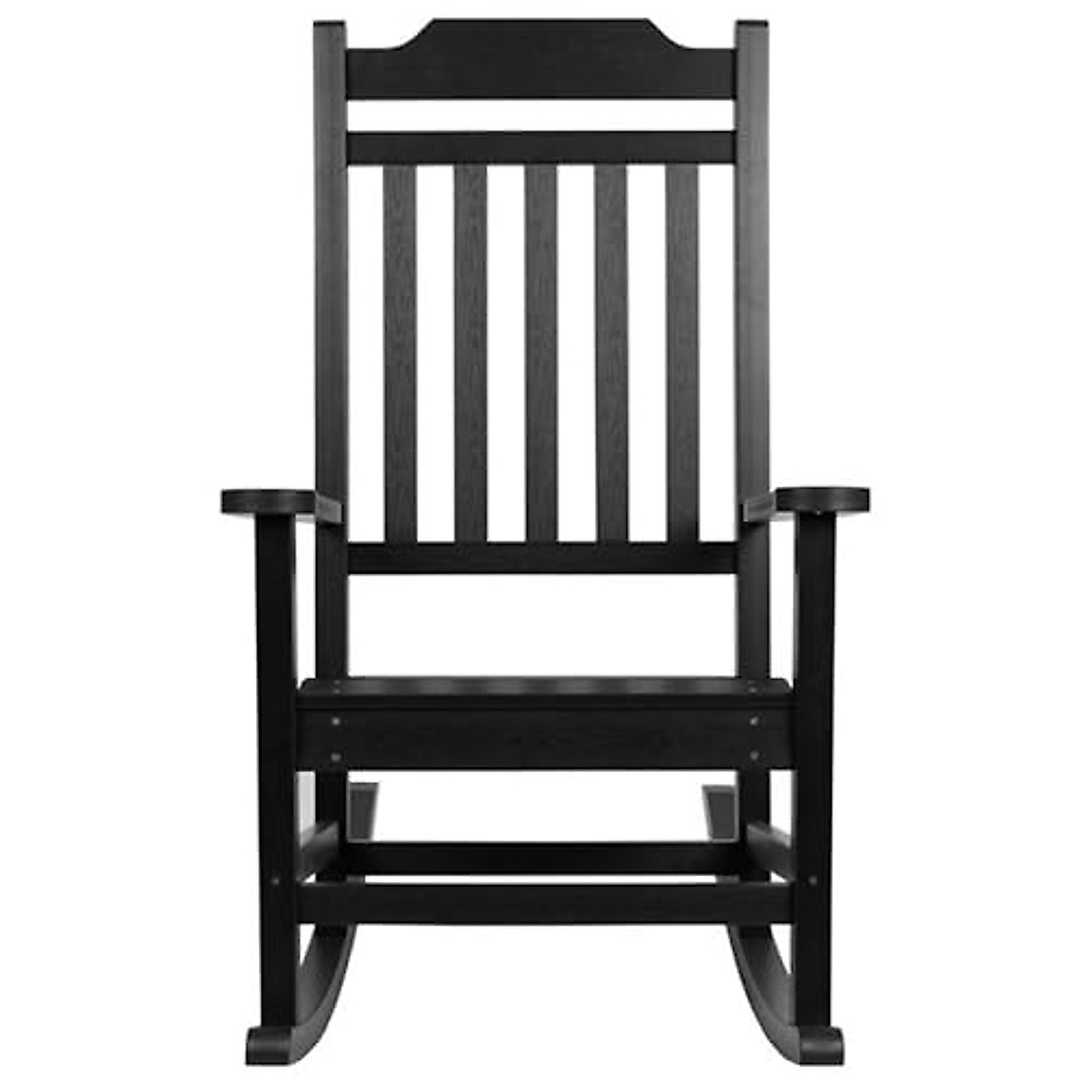 Flash Furniture Winston All-Weather Poly Resin Rocking Chair in Black