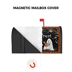 Yomandocix Halloween Mailbox Covers Magnetic, Mailbox Cover Wraps Post Letter Box Cover Garden Yard Farmhouse Home Decor for Outdoor 21.7x18.5 Inches Ghost Grimace Pumpkin Buffalo Plaid