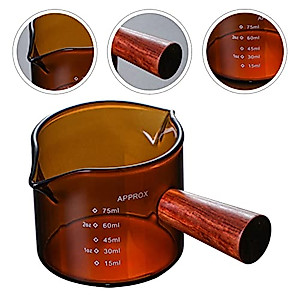 Luxshiny Clear Coffee Mug Espresso Shot Glass with Handle Shot Glass Measuring Cup Mini Milk Glass Cup with Handle for Milk Coffee Espresso Making Amber Stained Glass