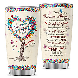 JENOIS Mom Gifts, Tumblers Mothers Mother Women Coffee Ever Handle Mama Day Cups Insulated Funny For, Tumbler 20 Oz With Lid And Straw, Best Bonus Mom