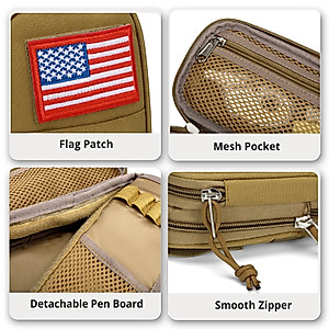 ATRIPACK Tactical Lunch Bag Medium Size (Camp-Brown) & Tactical Pencil Case for Men Women Teens Boys Girls (Brown)