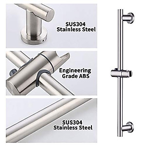 KES Shower Slide Bar for Bathroom with Adjustable Handheld Shower Holder Wall Mount, Brushed SUS 304 Stainless Steel, F204-2