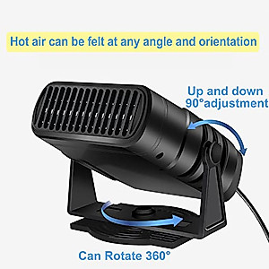 Car Heater 2 in 1 Auto Car Windshield Portable Heater Cooling Fan 12V 120W Auto Defogger 360° Rotatable Fast Heating Quickly Defrost…