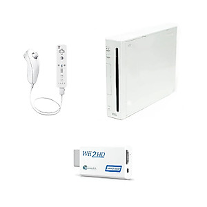 Nintendo Wii Console, White HDMI Bundle (Renewed)