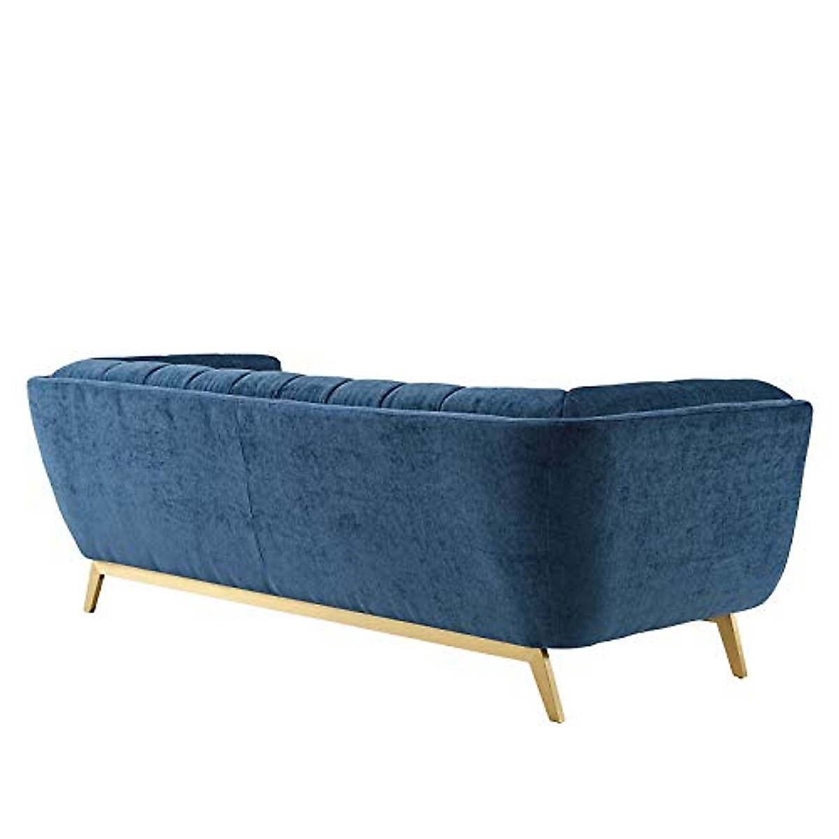Modway Bestow Tufted Crushed Performance Velvet Sofa in Navy