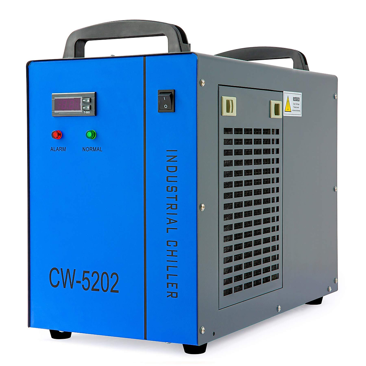OMTech 6L Dual Industrial Water Chiller 0.9hp 3.2gpm Water Cooling System CW-5202 Water Cooler w 2 Inlets & Outlets to Chill Two 60W 70W 80W 90W 100W 120W 150W CO2 Laser Engraving Machines