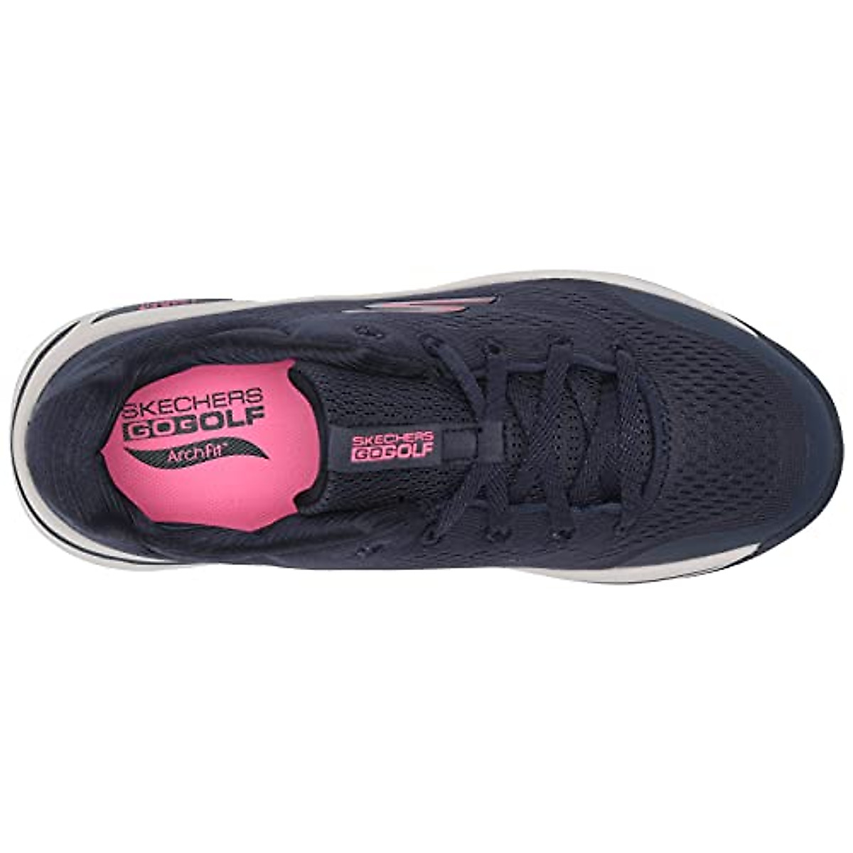 Skechers Women's Go Arch Fit Golf Shoe, Navy/Pink, 8