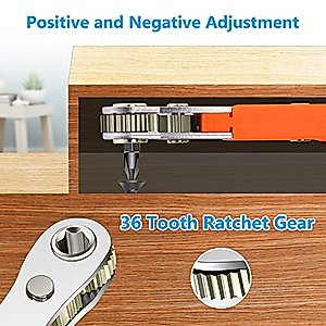OSDUE Mini Ratchet Wrench,Right Angle Phillips Magnetic Screwdriver for Tight Spaces with 1/4" Drive High Torque Offset Reversible Mini Ratchet Offset Screwdriver for Tight Areas （1 Pc Ratchet Wrench）