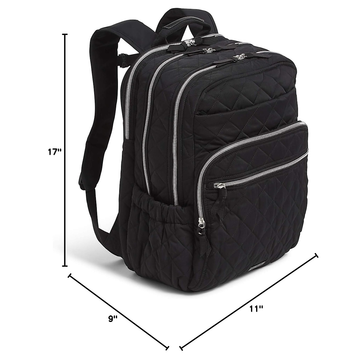 Vera Bradley Women's Performance Twill XL Campus Backpack, Black, One Size