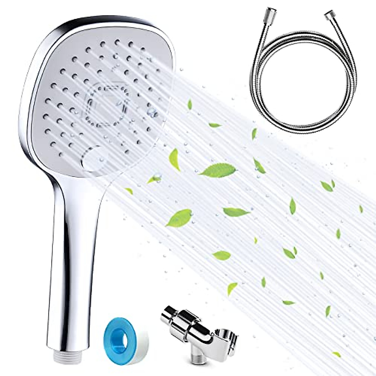 Welan Shower Head with Handheld, 3 Spray Modes High Pressure Shower Heads with Hose , High Flow Hand Held Rain Showerhead with Stainless Steel Hose