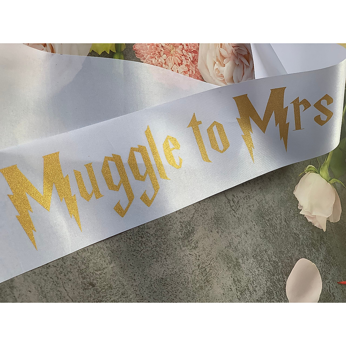 Muggle to Mrs Sash, Bride to be Sash,from Muggle to Mrs, Bridal Shower, Bachelorette Party Decor, Gold Glitter