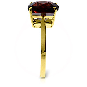 Galaxy Gold GG 14k Solid Yellow Gold Ring with Natural Checkerboard Cut Garnet - Size 5.5
