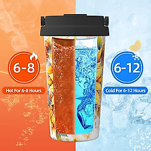 Yellow Sunflower in Oil Printed insulated coffee cup - leak-proof design, suitable for commuting, office and travel insulated cup,