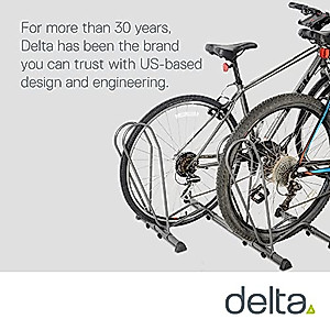 Delta Cycle Single Bike Stand Floor, Tool-Free Adjustable Bike Floor Stand for Mountain, Fat Tire, Road Bikes, Freestanding Bike Stand For Garage Parking