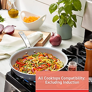 T-fal Fresh Gourmet Recycled Aluminum Ceramic Nonstick Jumbo Cooker 5 Quart Cookware, Pots and Pans, Dishwasher Safe