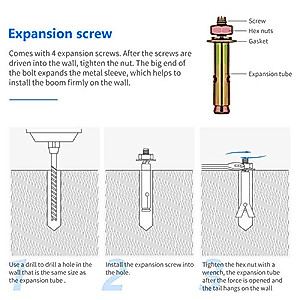 Neewer Wall Mounting Triangle Boom Arm for Photography Strobe Light, Monolight, Softbox, Reflector, Umbrella and Ring Light, Support 180 Degree Rotation, Max Length 5.5 feet/169cm (Silver)