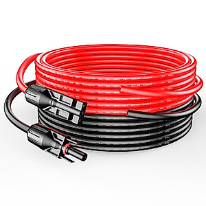 RICH SOLAR 20 Feet 10 Gauge Solar Extension Cable One Pair