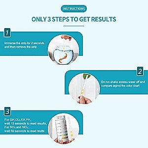 PULACO Aquarium Fish Tank Test Strips (6 in 1)100 Count for Fresh Water and Salt Water