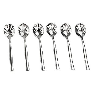 Idomy 12-Piece Stainless Steel Shell Shape Sugar Spoon