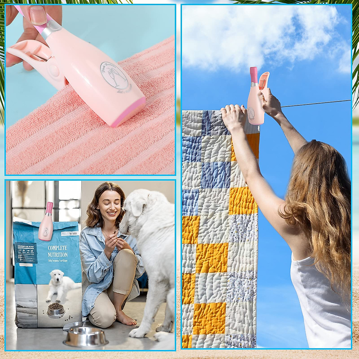 4 Packs Beach Towel Clips for Chairs Colorful Champagne and Margarita Glass Clips Holder Clothes Pegs for Summer Patio and Pool Cruise Lounger Accessories (Champagne)