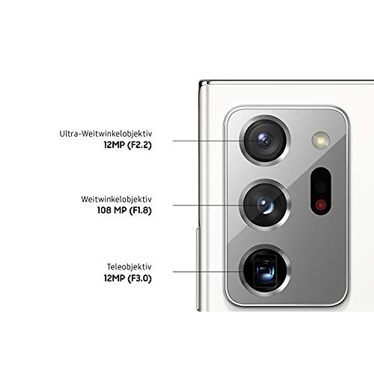 Samsung Galaxy Note 20 Ultra SM-N986B/DS, Dual SIM 5G, International Version (No US Warranty), 12GB+256GB, Mystic White - Unlocked