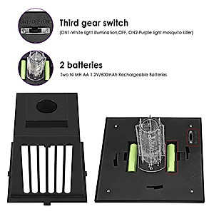 2 Pack Solar Mosquito Zapper Outdoor Bug Zapper, Multifunctional Pest Control Insect Zapper Mosquito Repellent for Patio- Mosquito Killer & Lighting