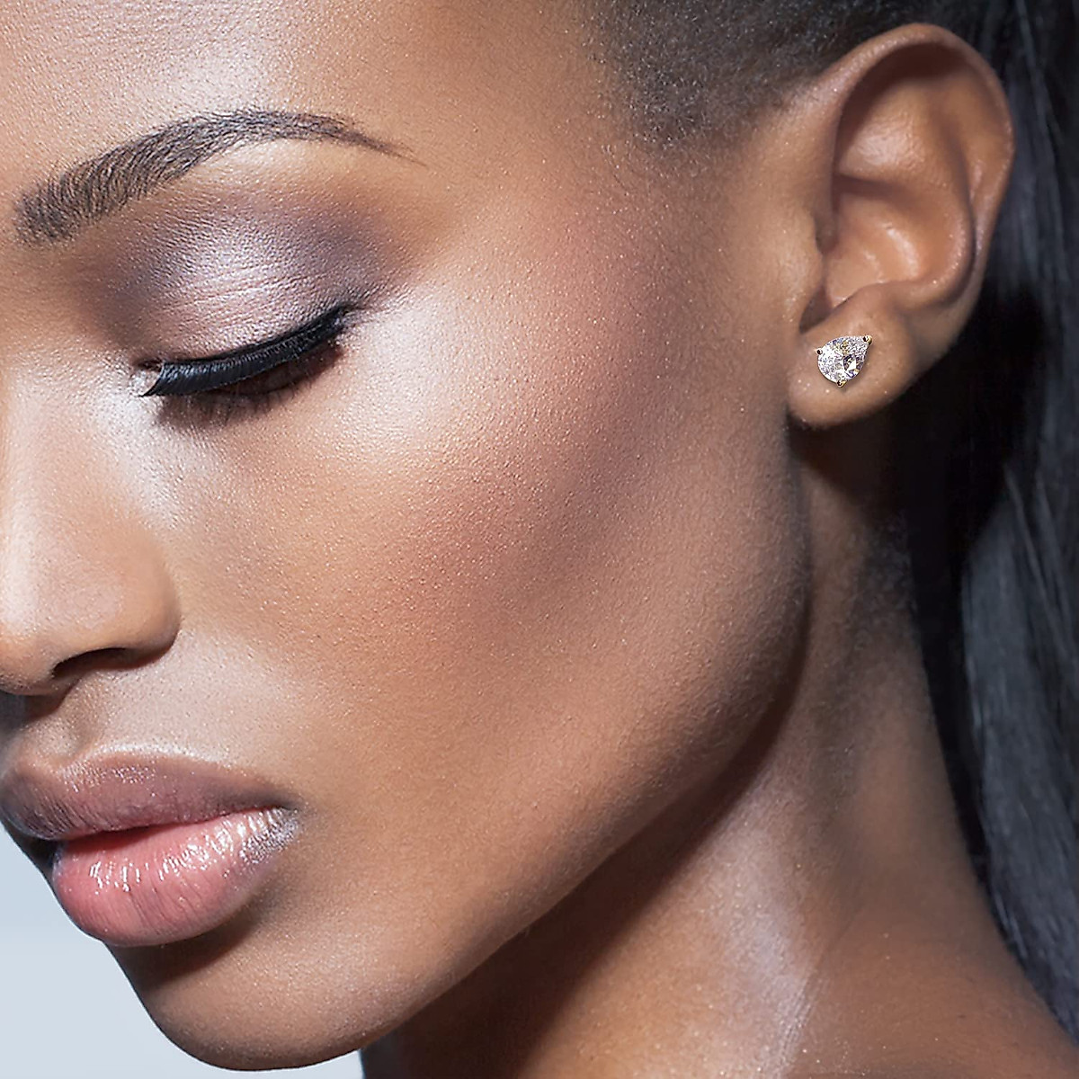 DiamonLite 2 Ct Teardrop CZ 925 Sterling Silver Studs Earrings for Women and Men - Pear Cubic Zirconia Earrings Studs, 925 Silver Cubic Zirconia Earrings, Silver Studs Earrings for Women and Men