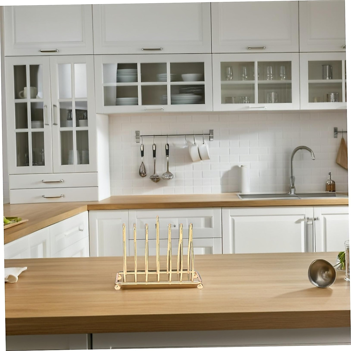 Operitacx Plate Racks Metal Dish Rack Pot Lid Holder Plate Stand Kitchen Cabinet Organizer Drying Rack for Bowl Cup Cutting Board