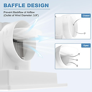 POWERENG Bathroom Fan Ultra-Quiet Bathroom Ventilation, Exhaust Fan,123CFM 0.7 Sones 40W,4 Inch Duct Collar,White,9 Inch Opening size,Easy to Install & Replace